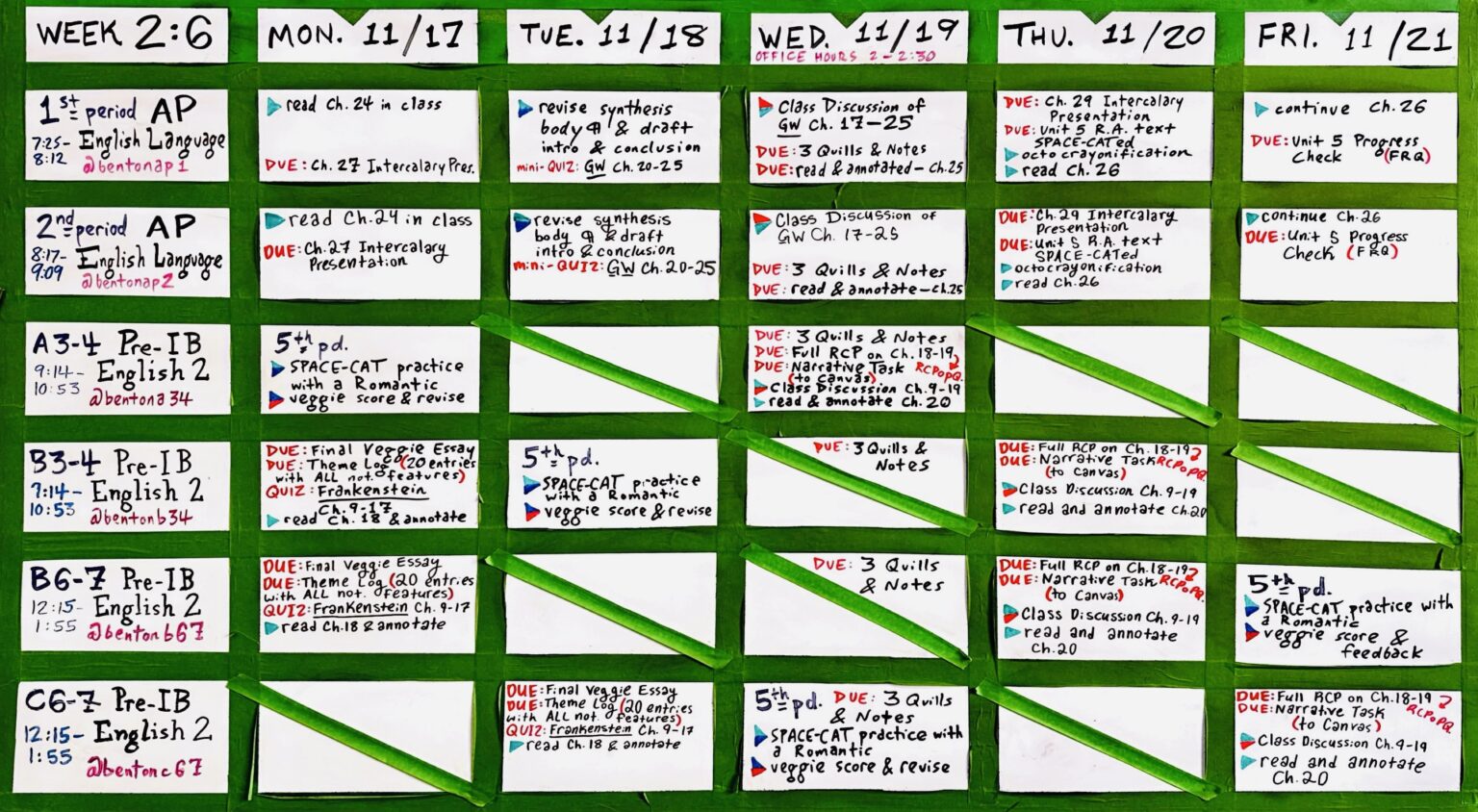 Week 2:6 (Nov. 17–21) | BentonEnglish.com